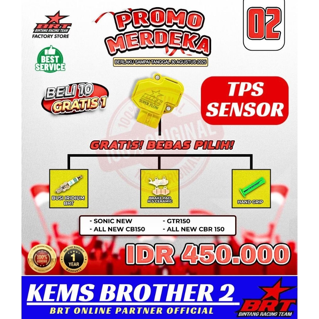 Jual SENSOR TPS BRT SONIC SUPRA GTR HONDA PCX 150/160 ADV 150/160 CBR ...