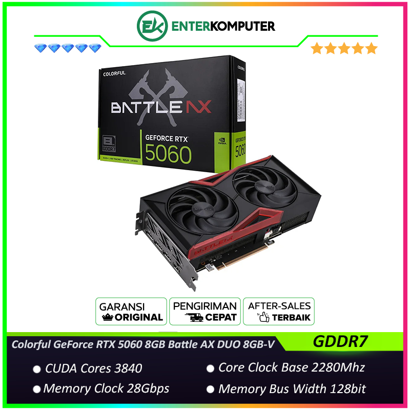 Jual Colorful GeForce RTX 5060 8GB GDDR7 Battle AX DUO 8GB-V | Shopee Indonesia