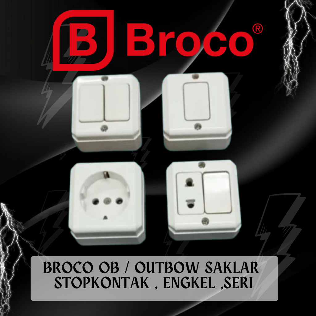 Jual BROCO OB / OUTBOW / TEMPEL SAKLAR PUTIH ENGKEL , SERI , STOPKONTAK ...