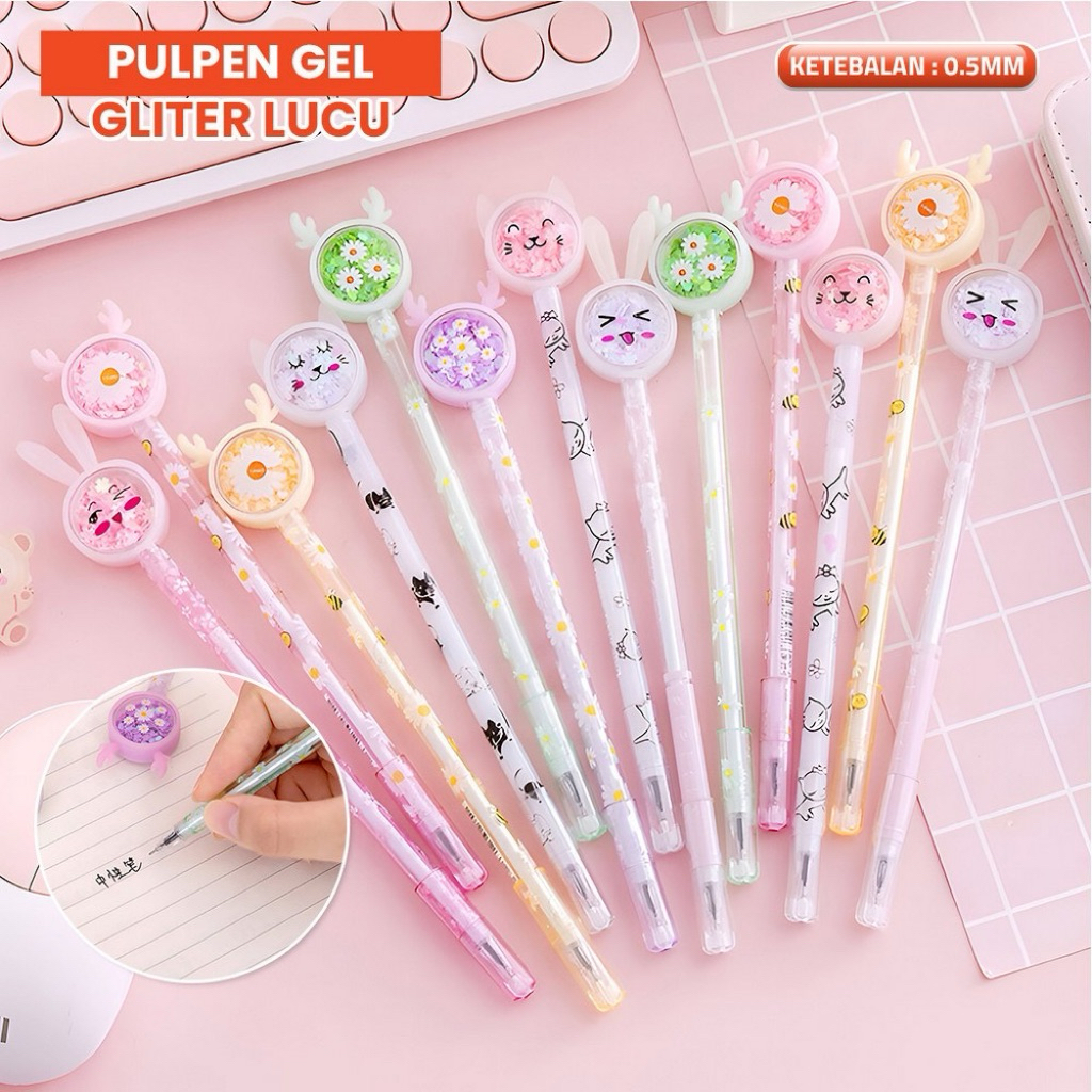 Jual Pulpen Gel Bunny 0.5mm Pena Gel Pastel Alat Tulis Karakter / Pena ...