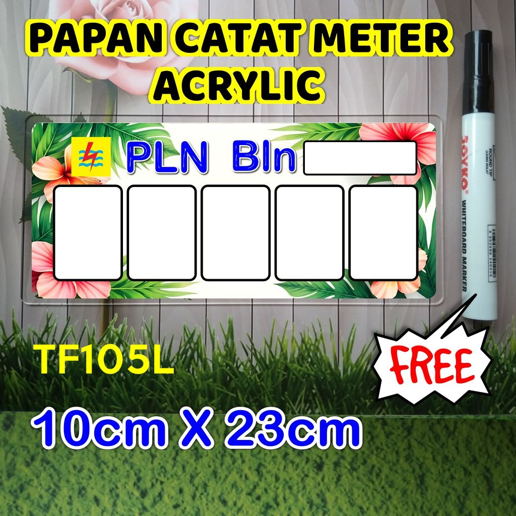 Jual Papan Catat Meter PLN PAM PGN Acrylic 10x23cm Minimalis Desain ...