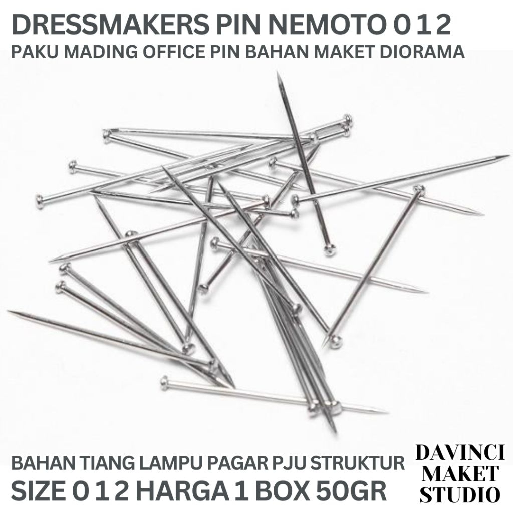 Jual (Box) Paku Pin Kecil Jarum Mading Size 0 1 2 Bahan Maket Miniatur ...