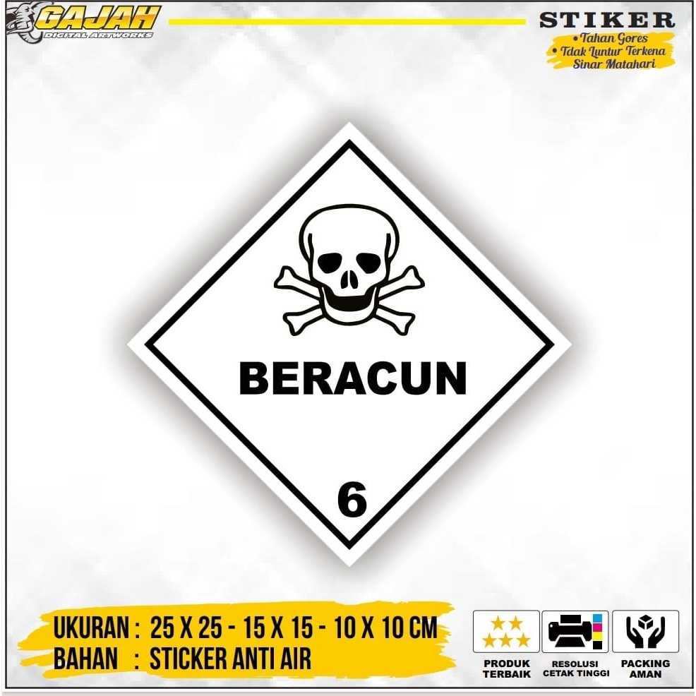 Jual Stiker Sign / Rambu Label Bahan Beracun Kelas 6 | Shopee Indonesia