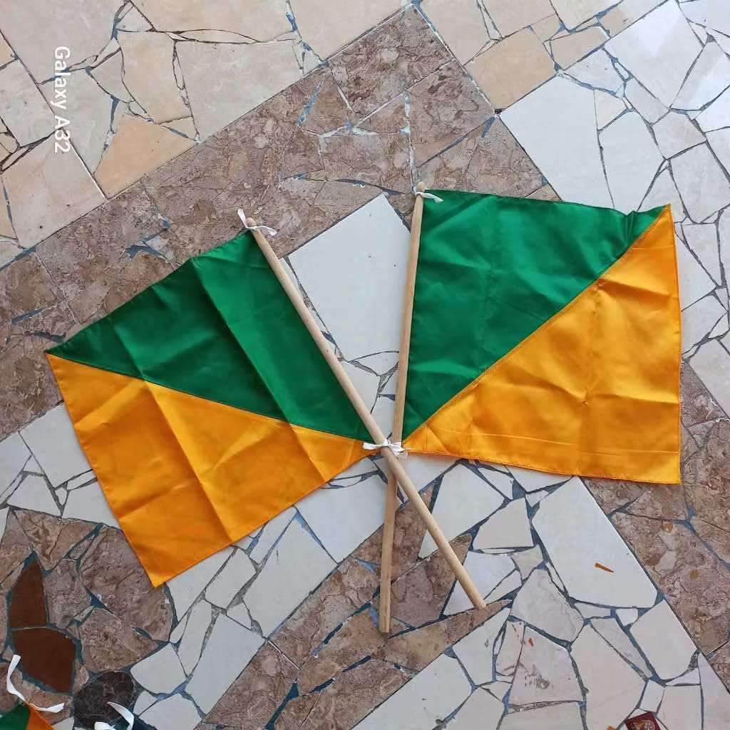 Jual BENDERA SEMAPHORE HIZBUL WATAN HIJAU KUNING + STICK / BENDERA ...