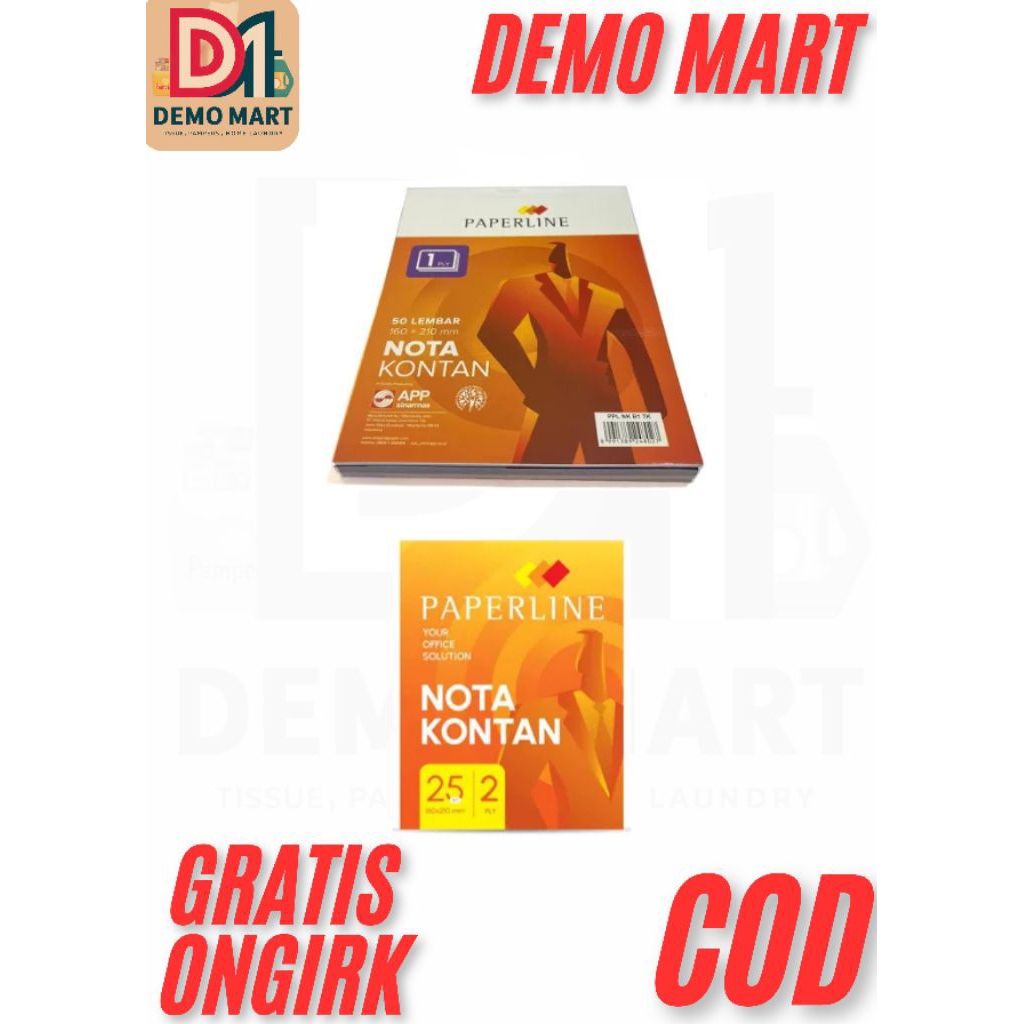 Jual NOTA PAPERLINE 1PLY/2PLY 1/2K NOTA KONTAN 1PAK/10ISI | Shopee ...