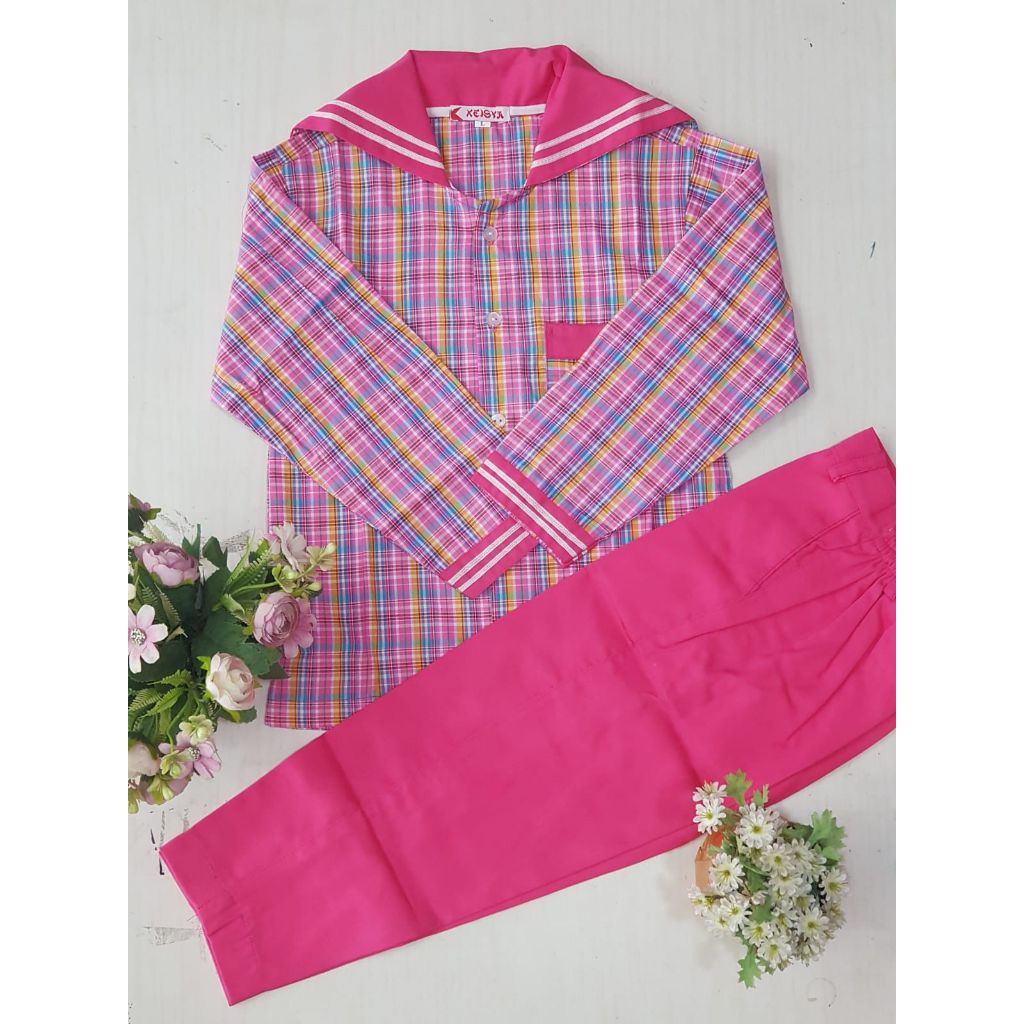 Jual BAJU SERAGAM KOTAK PINK UNTUK ANAK TK DAN PAUD | Shopee Indonesia