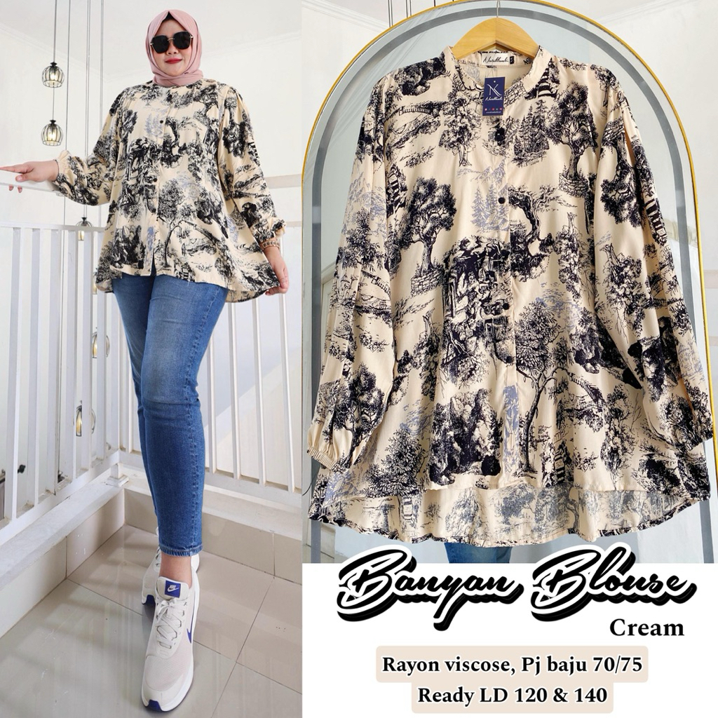 Jual BLOUSE Kemeja Atasan Wanita Big Size LD 150 140 130 120 110 100 Super Jumbo Busui L XL XXL ...