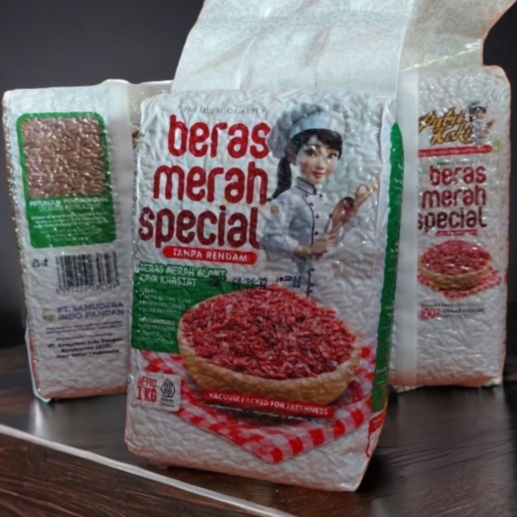 Jual BERAS MERAH 1KG [PACK] / Beras Merah Cap Putri Koki /Beras Merah ...