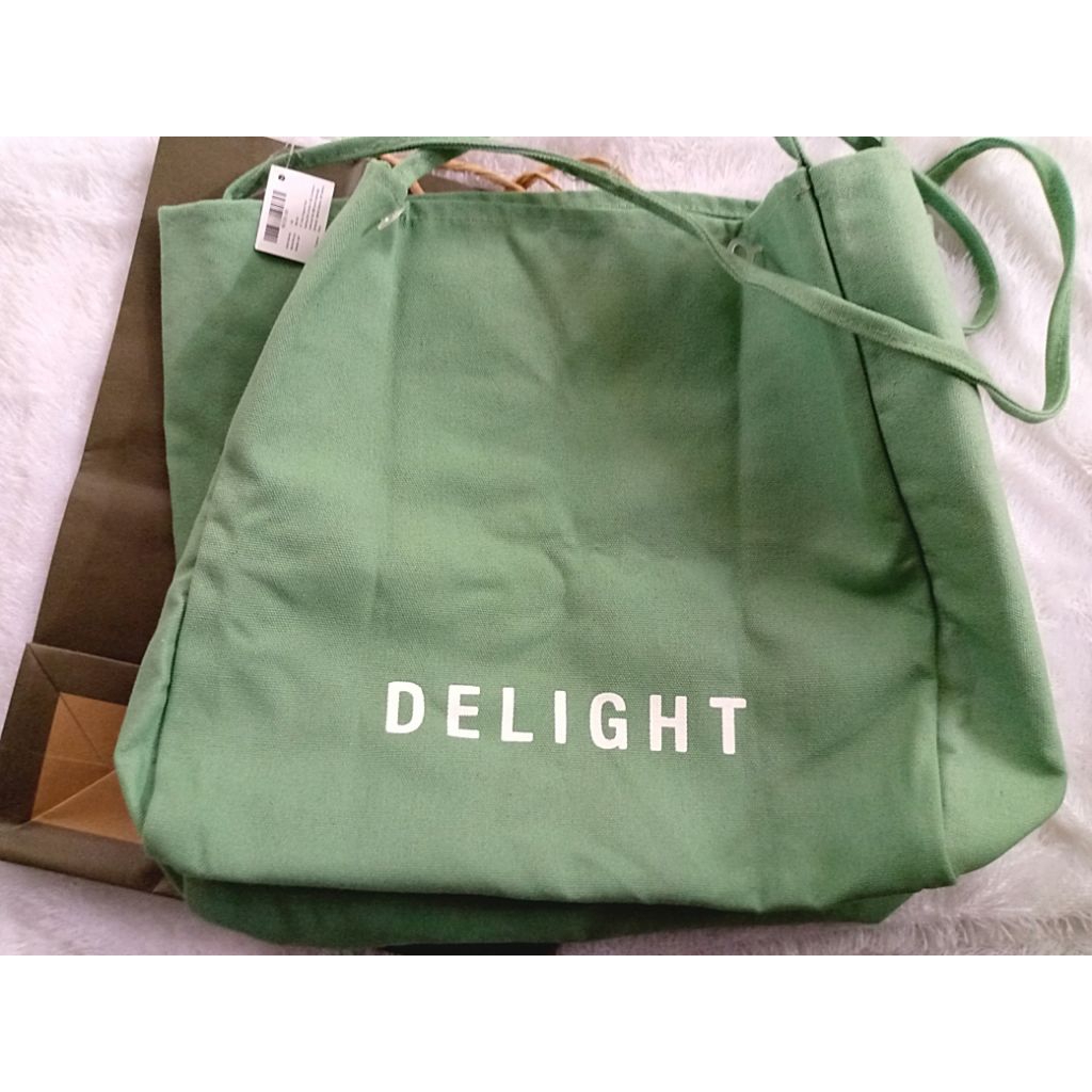Jual MR DIY Totebag Canvas Premium Delight dlfree Notebook free paper ...