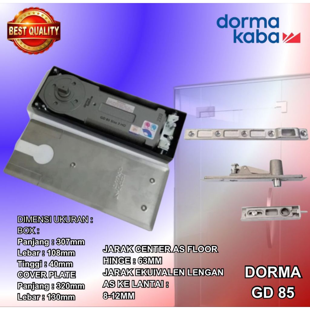 Jual Engsel Pintu Tanam Floor Hinge Dorma Kaba DormaKaba GD 85 Max.100kg Hold Open 90° | Shopee ...