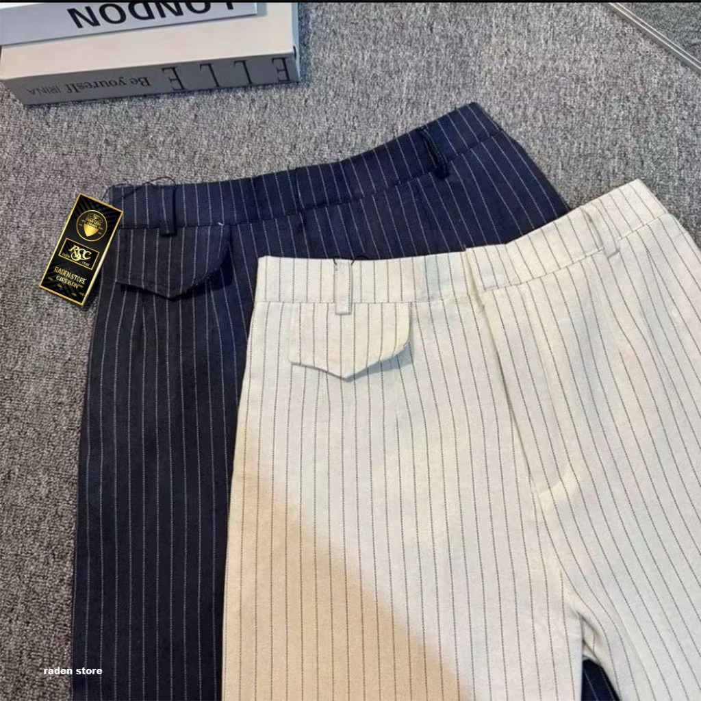 Jual Oro Pants Stripe Bangkok - Celana Wanita Highwaist Loose Pants ...