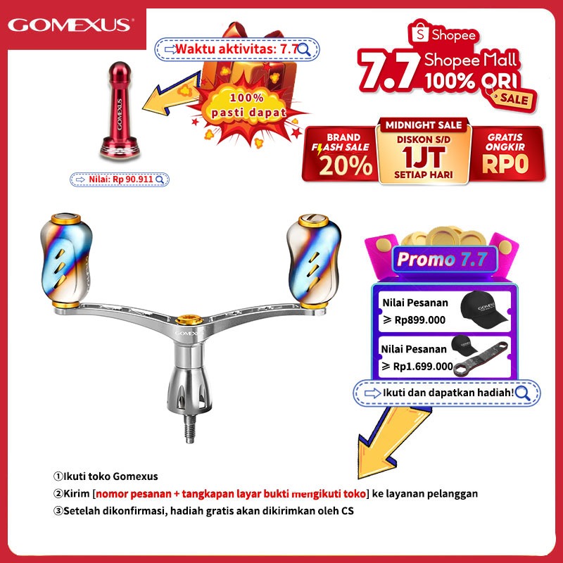 Jual Gomexus MDY-T22 Twin Handle Reel Pancing Berlaku untuk spinning ...