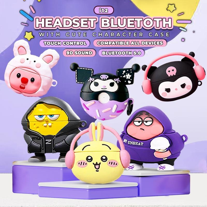 Jual COD Headset Bluetooth i12 Inpods 12 V5.0 Dengan Case Kartun 3D ...