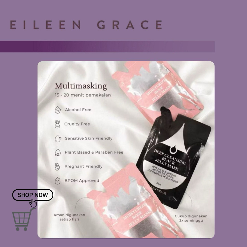 Jual EILEEN GRACE | Moisturize Rose Jelly Mask | Deep Cleansing Black ...