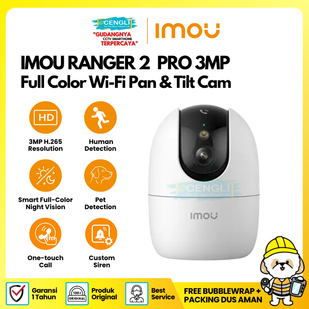 Jual IP Camera CCTV Imou Ranger 2 Pro 3MP Indoor IP Camera CCTV Imou ...