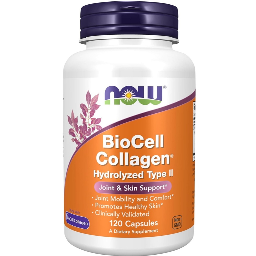 Jual NOW Foods, BioCell Collagen®, Hydrolyzed Type II, 120 Veg Cap ...