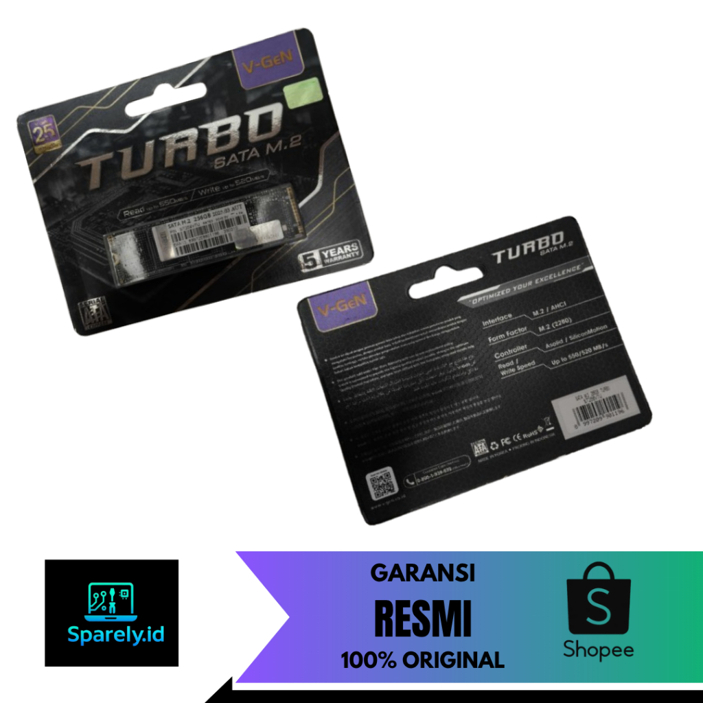 Jual SSD M.2 SATA V-GEN TURBO 256GB – Ngebut! GARANSI RESMI 3 TAHUN ...
