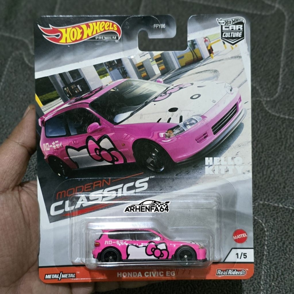 Jual Hotwheels Premium Honda Civic EG Hello Kitty - JPN Sticker ...