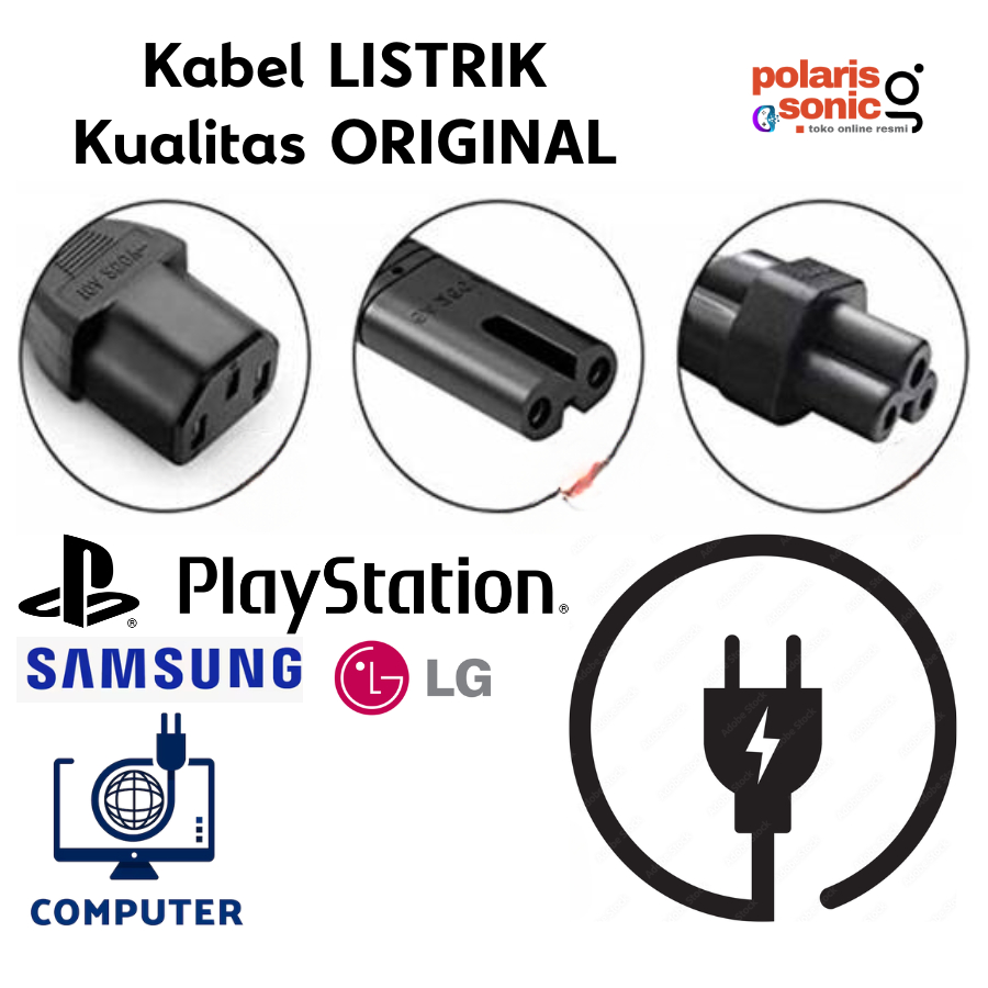 Jual Kabel Listrik Power Supply PS1 PS2 PS3 PS4 PS5 PSP PS Vita Radio ...