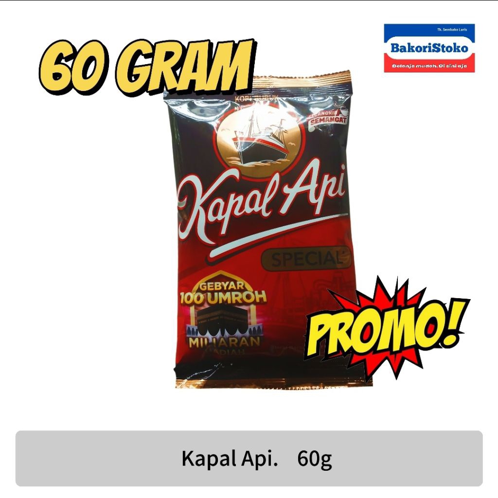 Jual Kapal Api 60 gram Tanpa Gula / Kopi Kapal Api 60gram 1sachet ...