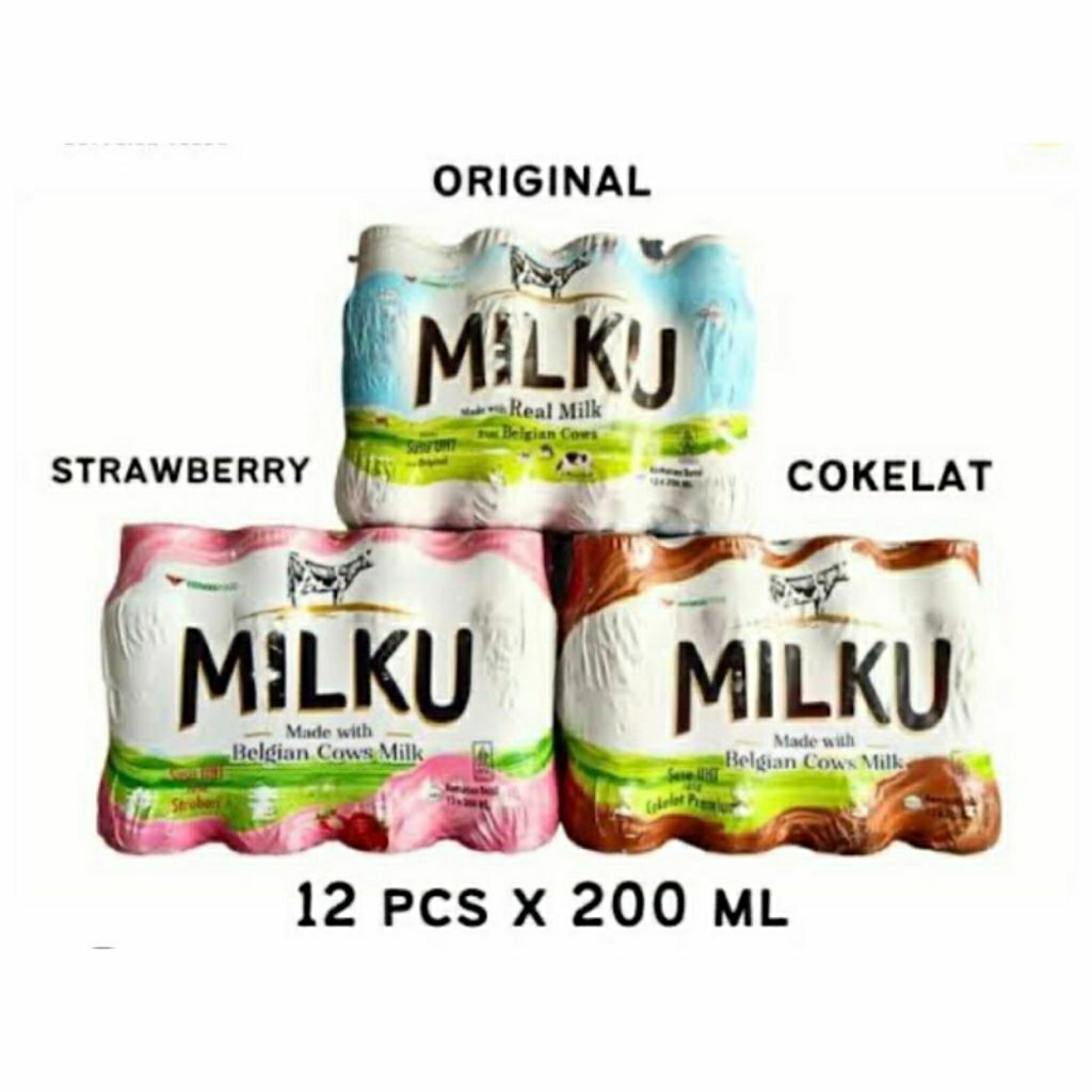 Jual Susu Milku 200 ml ( 1 dus isi 12 botol ) | Shopee Indonesia