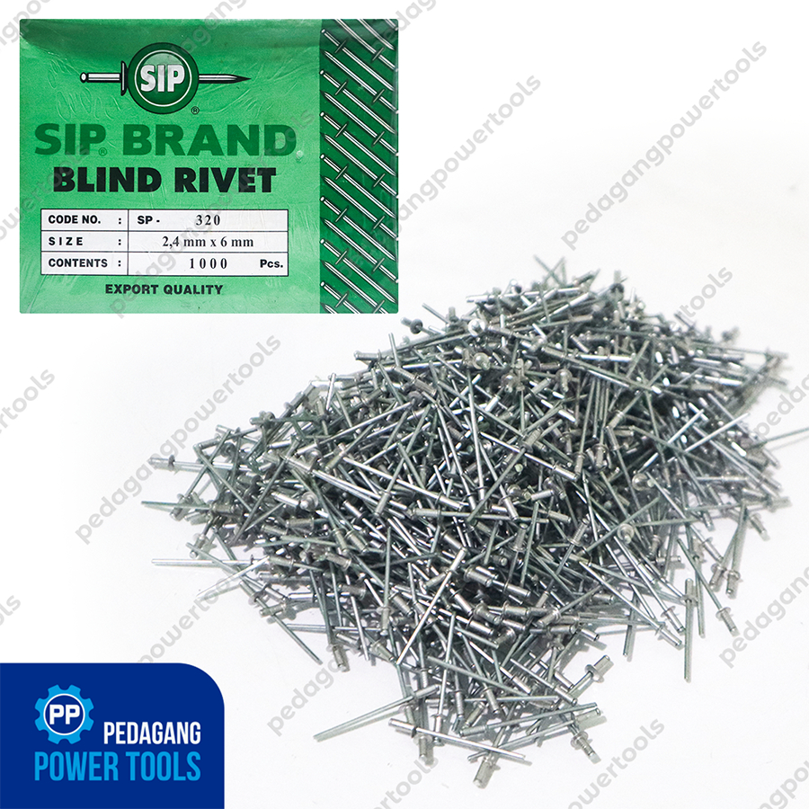Jual SIP 320 PAKU RIVET 2.4 x 6 MM BLIND RIPET RIFET TEMBAK 1 PAK 1.000 ...