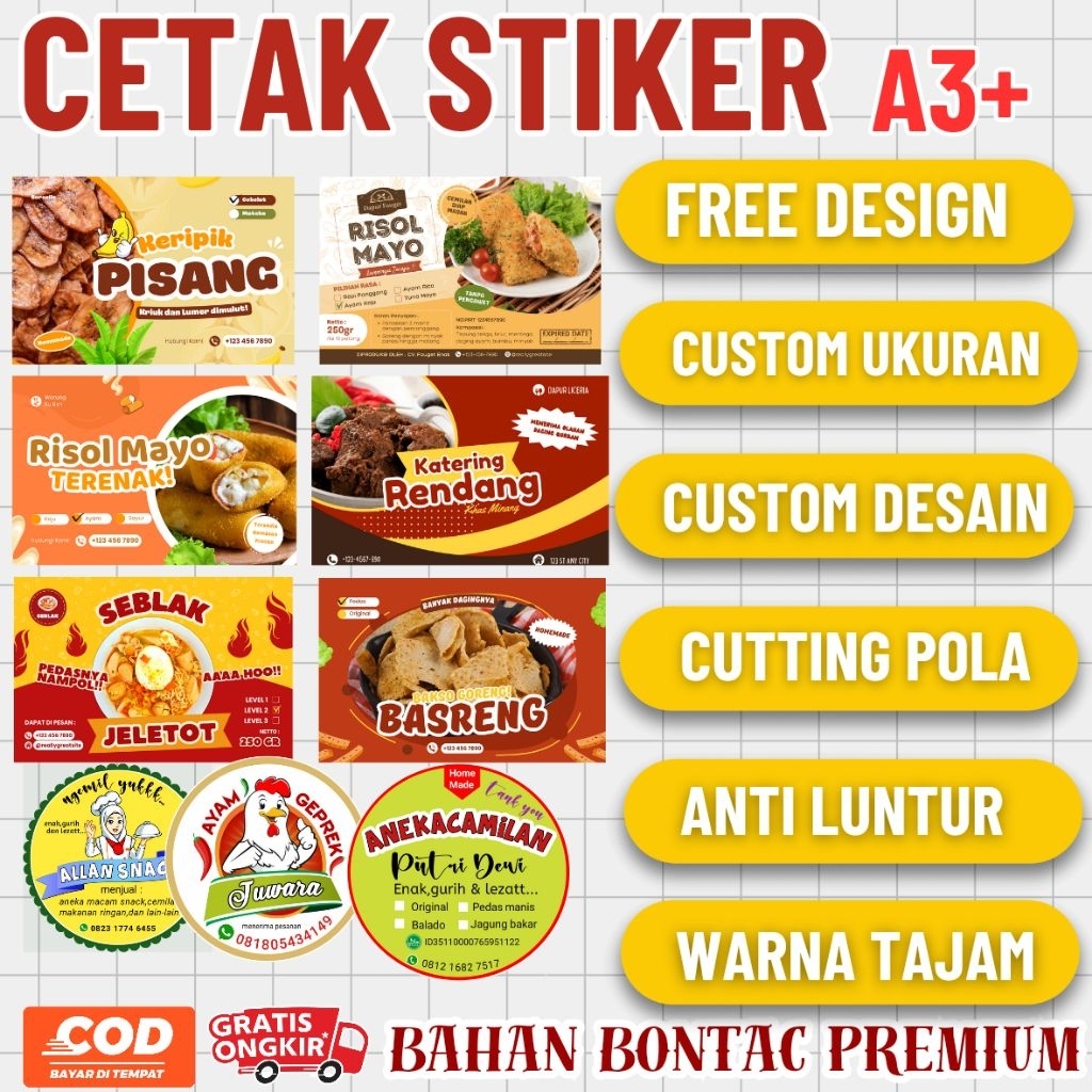 Jual stiker Lebel kemasan/stiker Lebel makanan free design logo kemasan ...