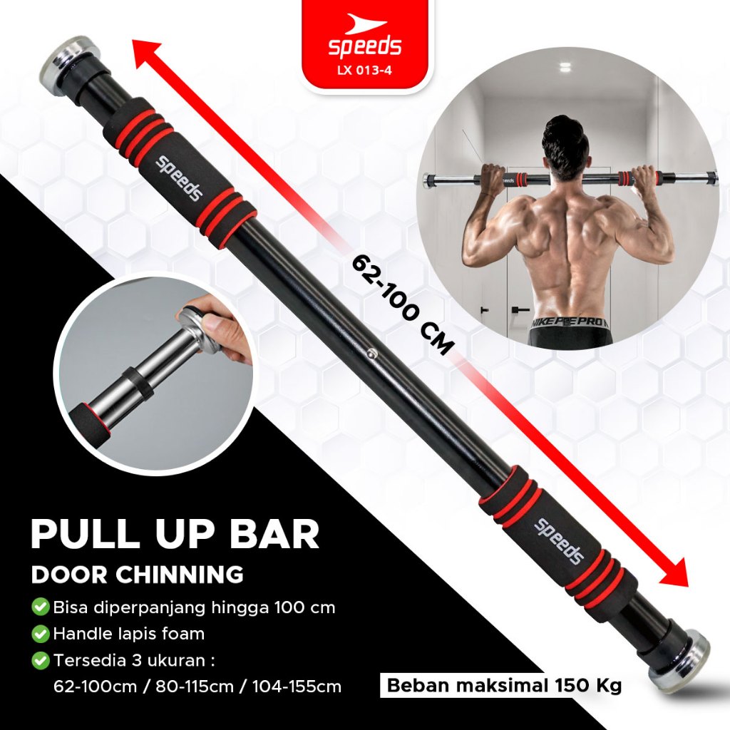 Jual SPEEDS Pull Up Bar atau Door Pull Up Adjustable Chinning Bar Untuk ...