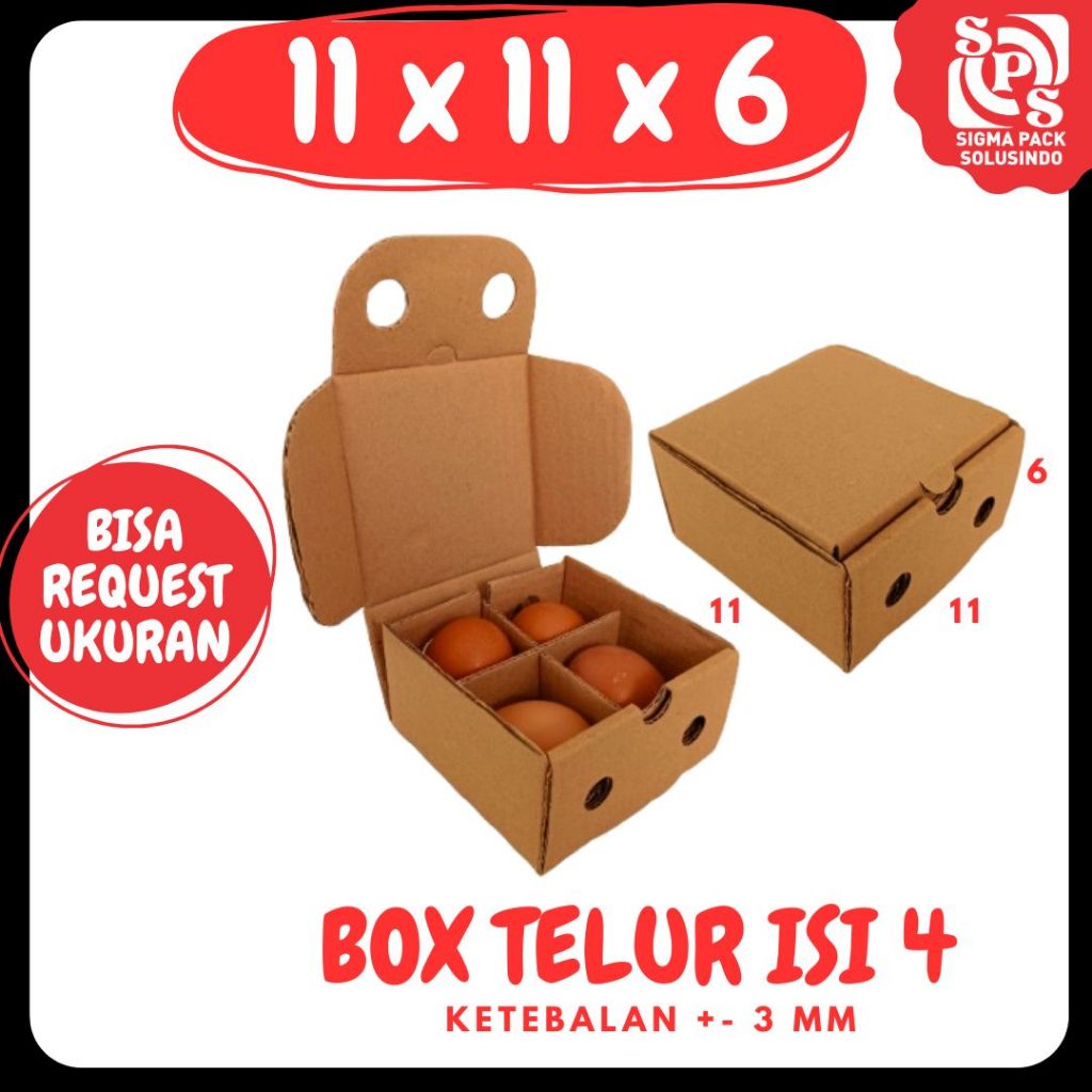Jual Box telur isi 4 11x11x6 LD /Kardus Telur isi 4 Dus Telur Asin ...