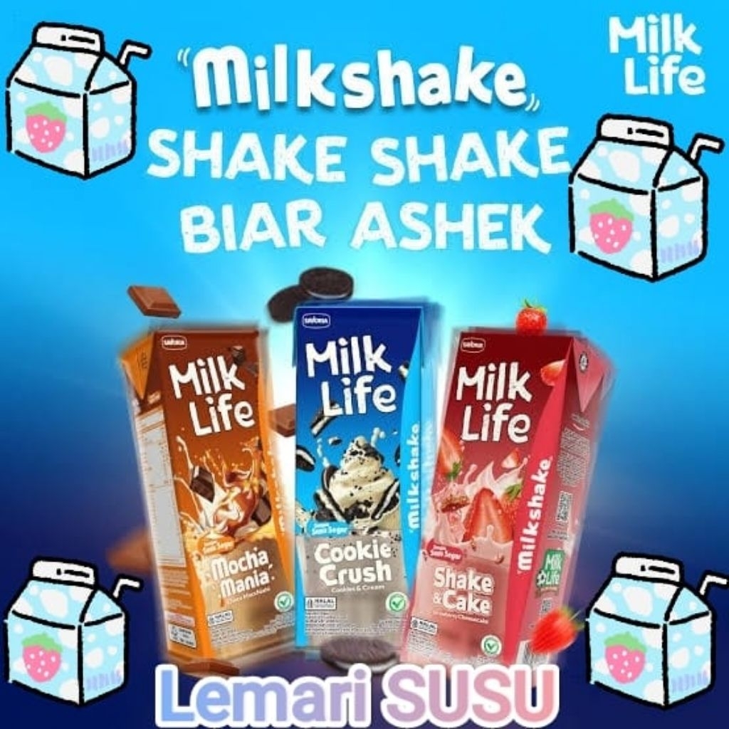 Jual Milk life uht milkshake 200ml/milkshake uht milk life 200ml | Shopee Indonesia