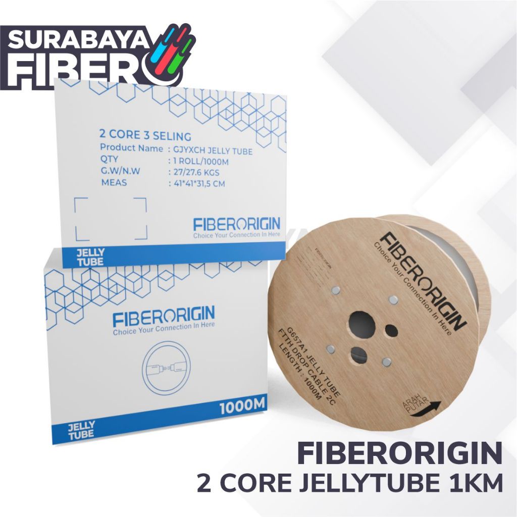 Jual Kabel Dropcore 2 Core 3 Seling Jellytube G657A1 Fiberorigin 1KM ...