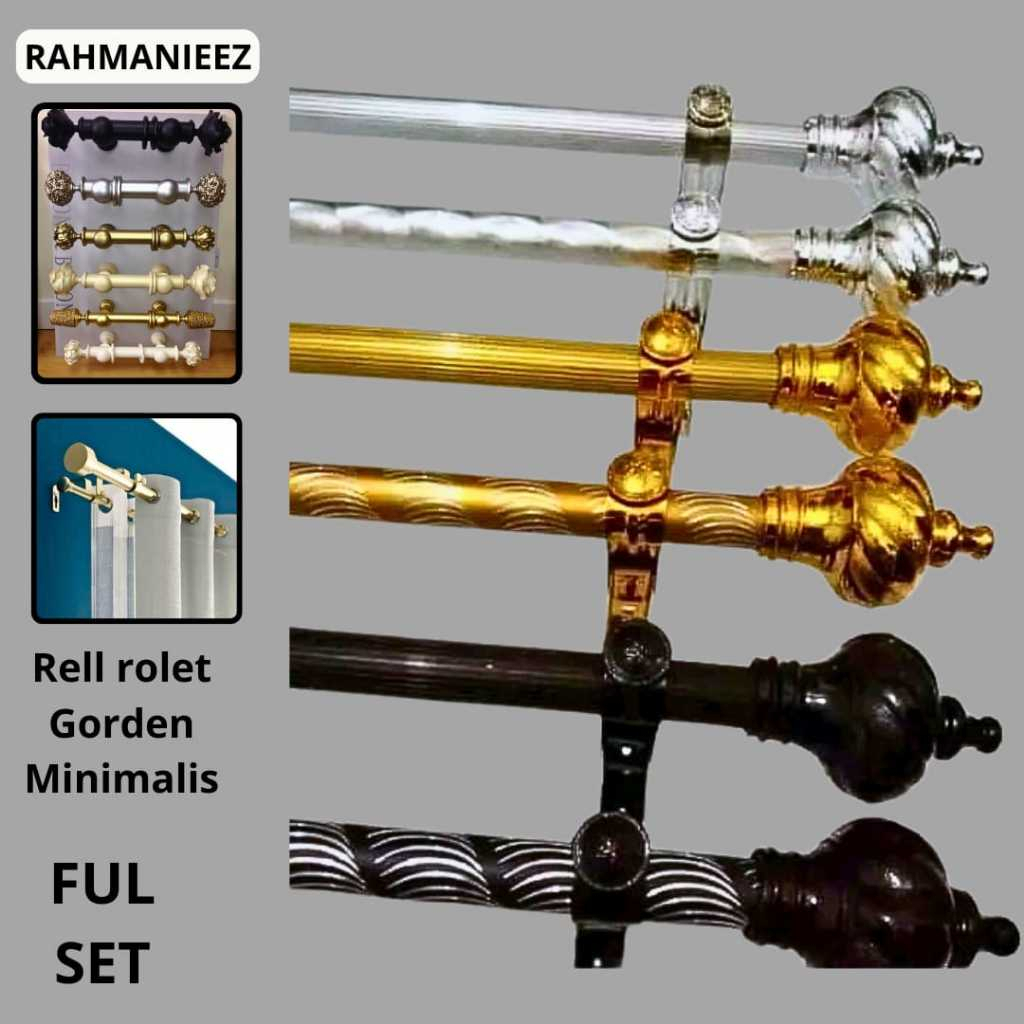 Jual Batang Tiang Rel Rolet Gorden Aluminium Ulin Bulat Full Set ...