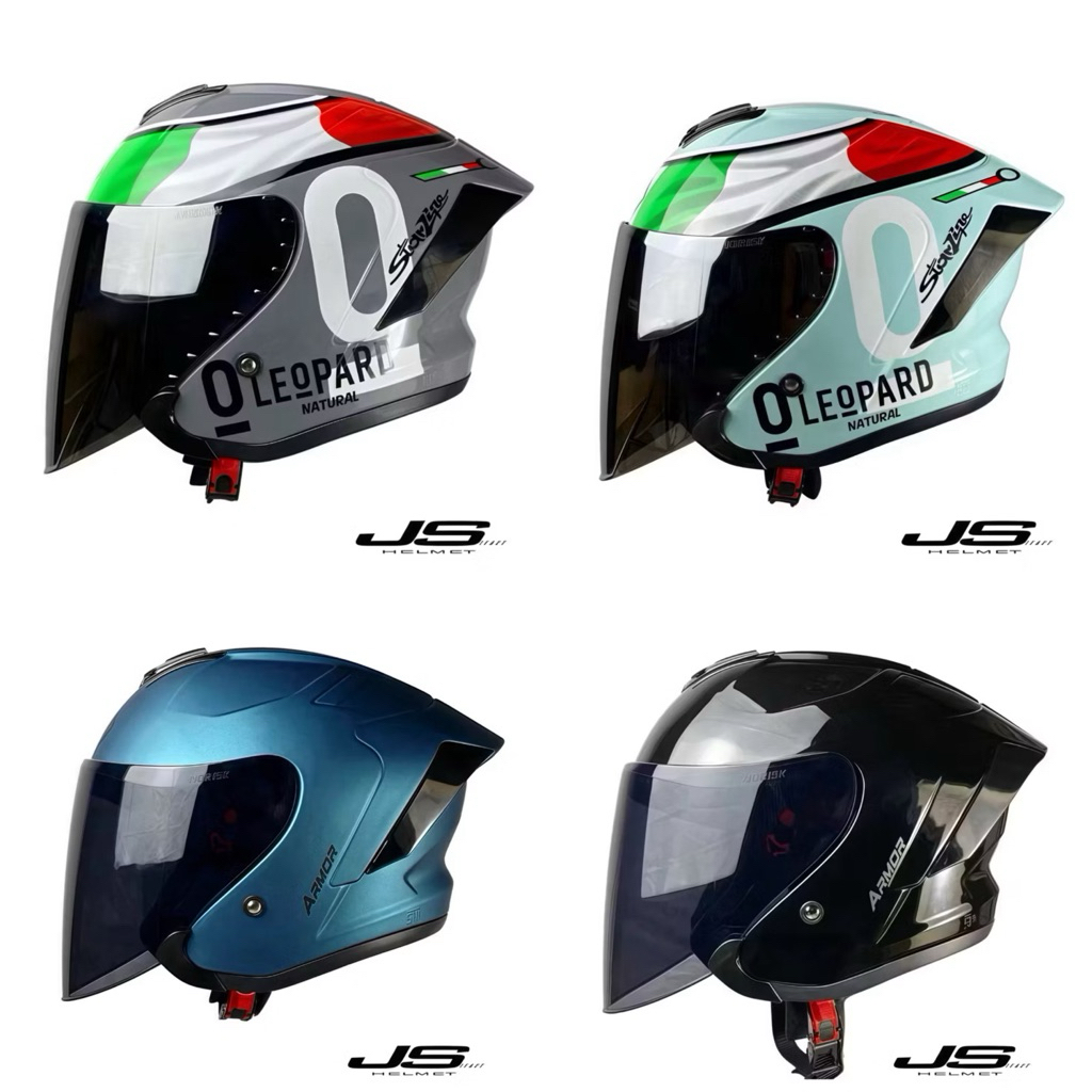 Jual Helm Js Armor Yakuza Motif Leopard Spoiler 3D & Kaca iridium ...