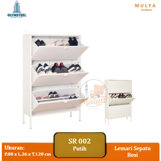 Jual Olymsteel Rak Lemari Sepatu Besi Kantor/ Rak Sendal Sepatu Pintu Laci Besi Model Minimalis ...