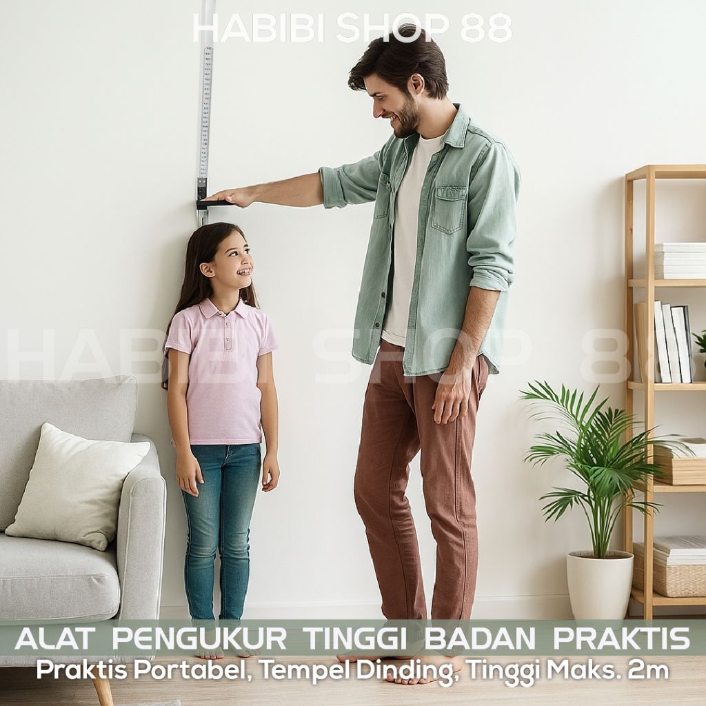 Jual Alat Ukur Tinggi Badan Praktis Portabel Tinggal Tempel Dinding ...
