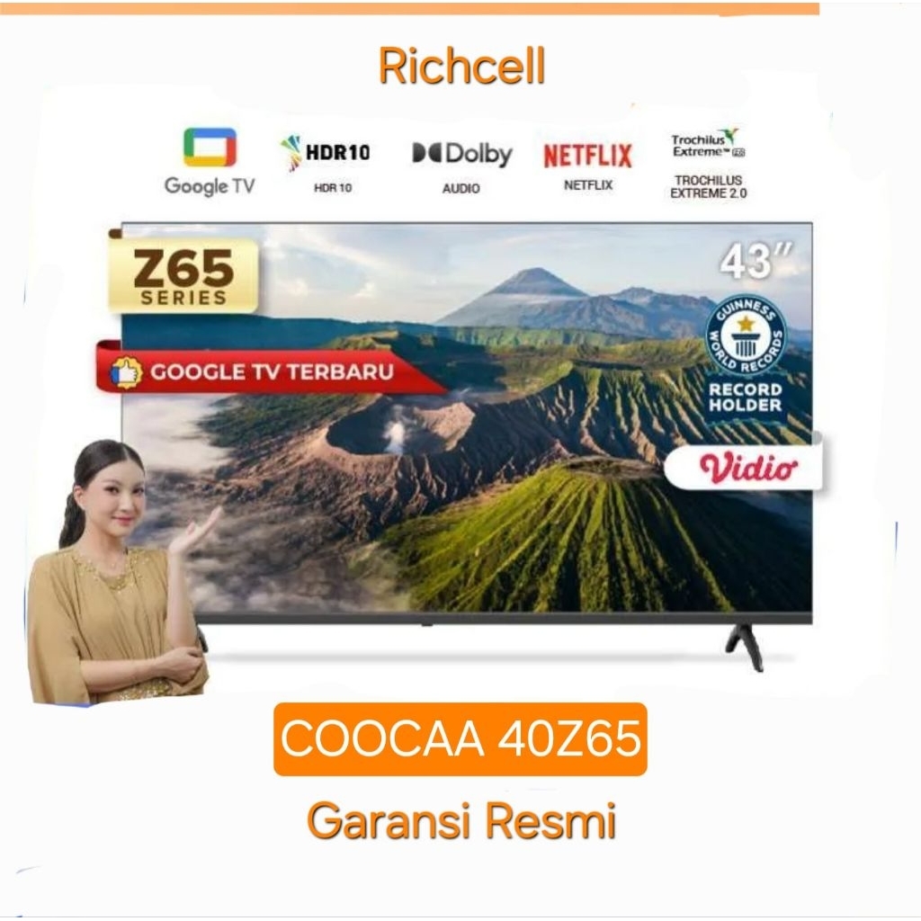 Jual COOCAA 40Z65 TV 40 inch Z65 OS Google TV Smart TV 2K LED Flicker ...