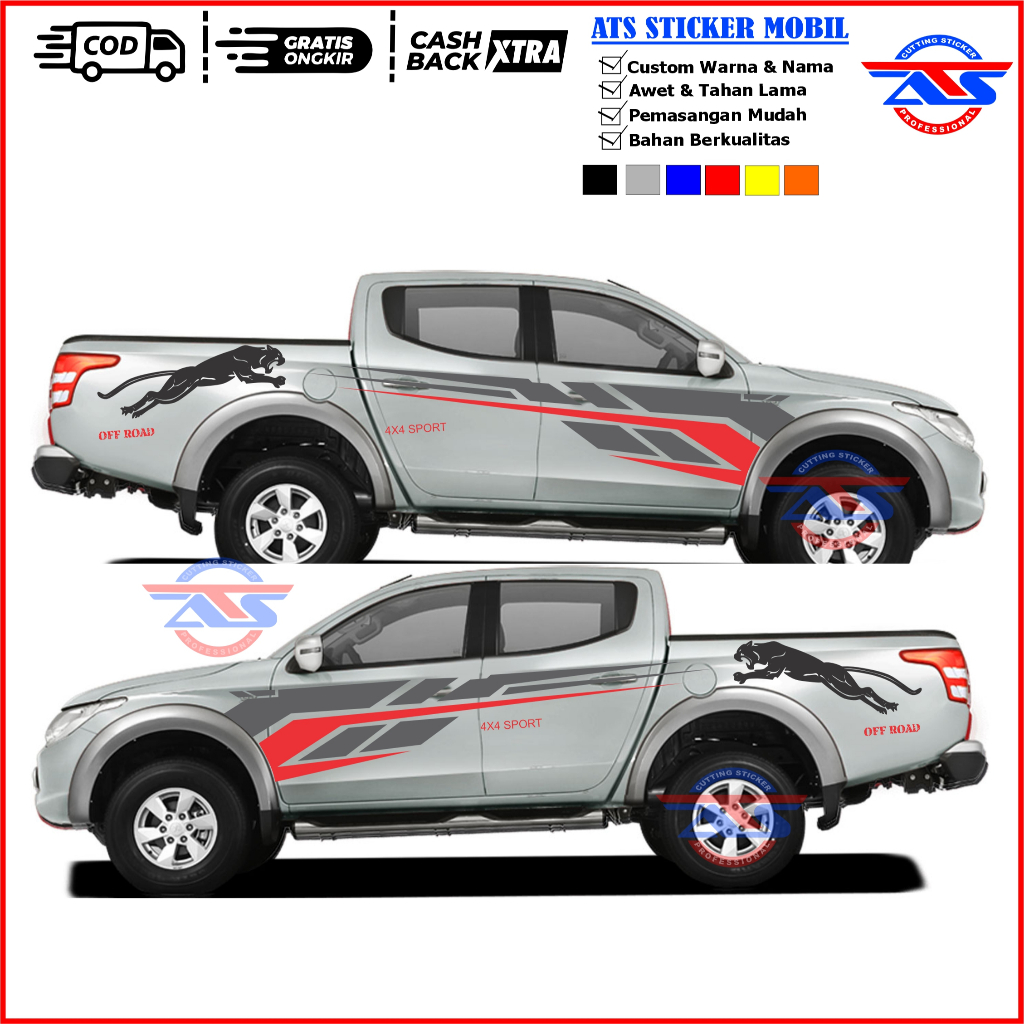 Jual stiker Toyota Strada Triton Hilux dobel cabin cutting sticker ...