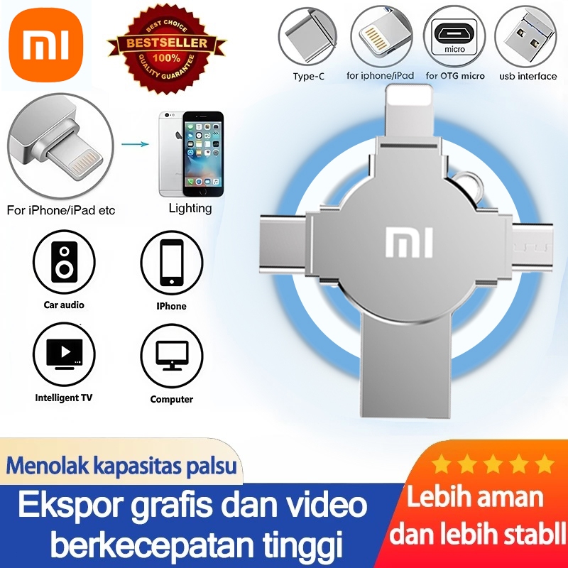 Jual U401 2TB Flashdisk OTG 4-in-1: Kompatibel dengan iPhone 6-15, USB ...
