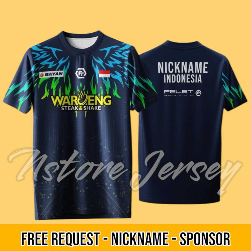 Jual JERSEY BADMINTON WAROENG INDONESIA TERBARU 2025 FREE NAMSET ...