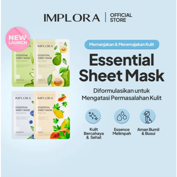 Jual SS - Implora Essential Sheet Mask Masker Wajah / Masker Wajah ...