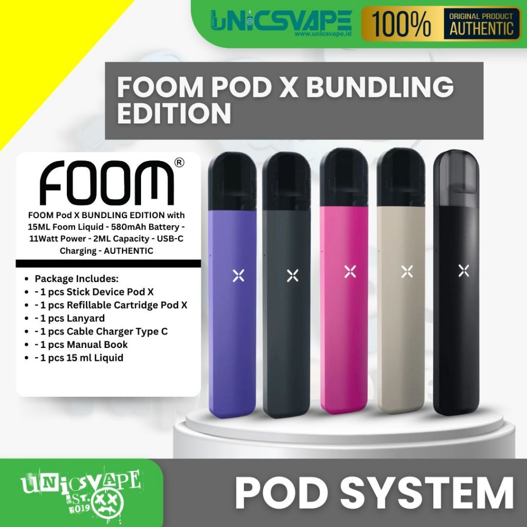 Jual FOOM Pod X BUNDLING EDITION with 15ML Foom Liquid - 580mAh Battery ...