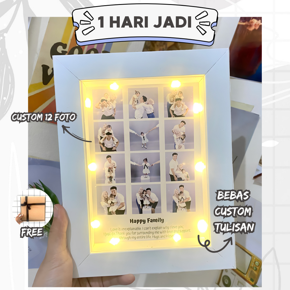 Jual KADO GRID Foto Frame + LED | 12 Foto Frame / 2 foto / 4 foto / 5 ...