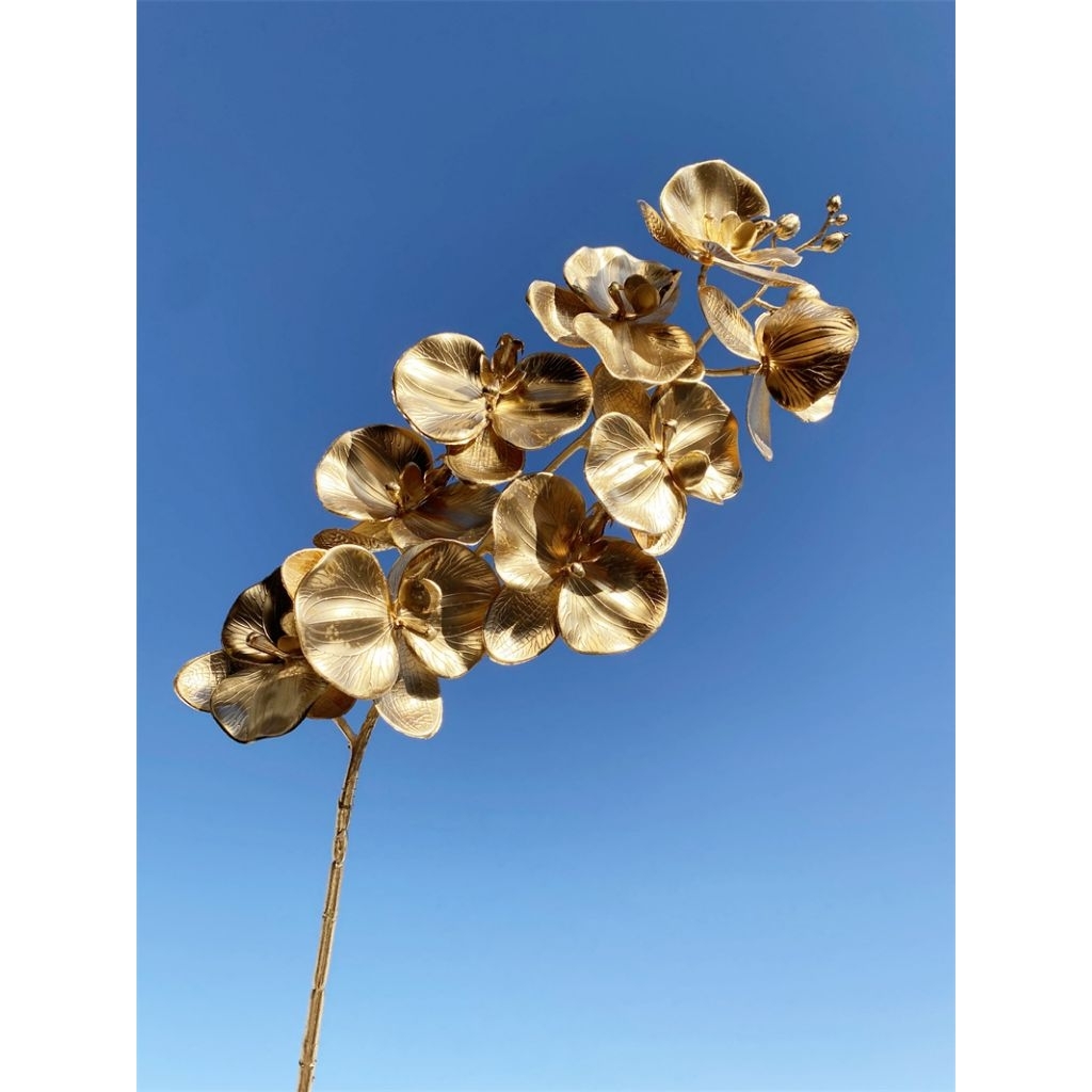 Jual BlessingLifeid Bunga gold artificial estetik golden flower Anggrek ...