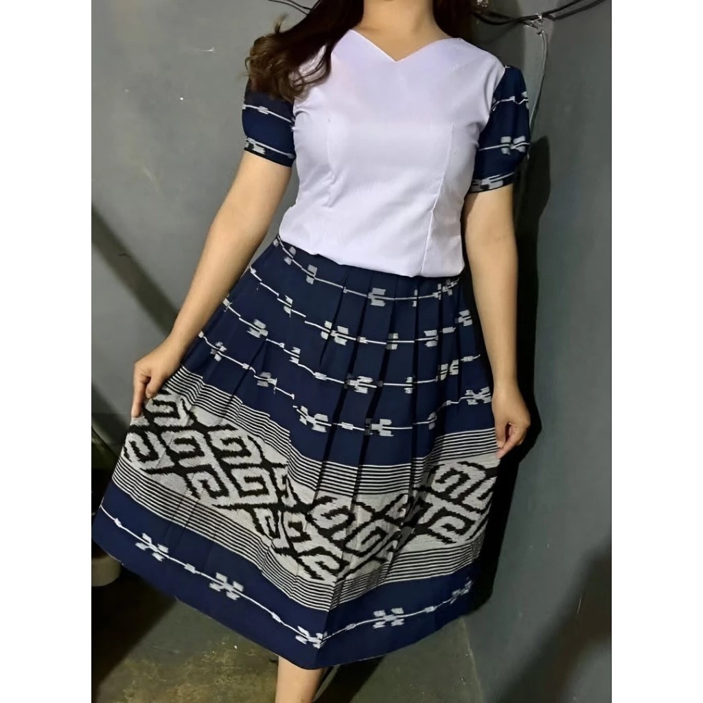 Jual Dress tenun gaun tenun baju setelan wanita kombinasi baju setelan ...