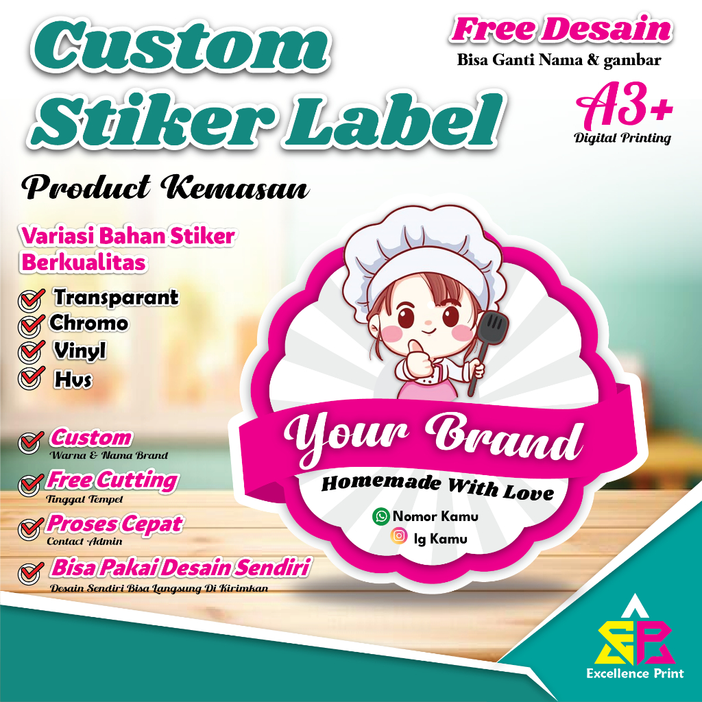 Jual Custom Sticker label kemasan product / Chromo / Vinyl ...