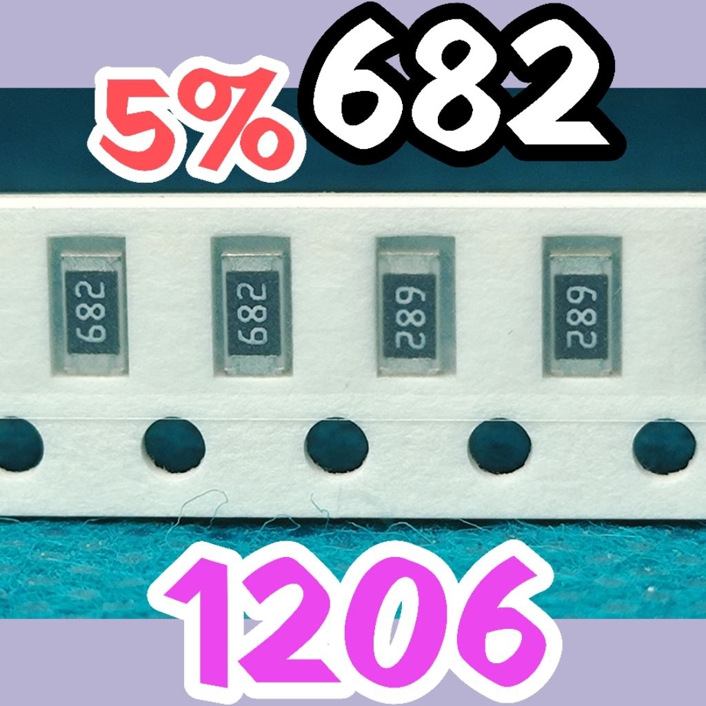 Jual 10pcs Chip resistor smd 682 6K8 5% size 1206 3216 6,8Kohm 6,8k ohm ...