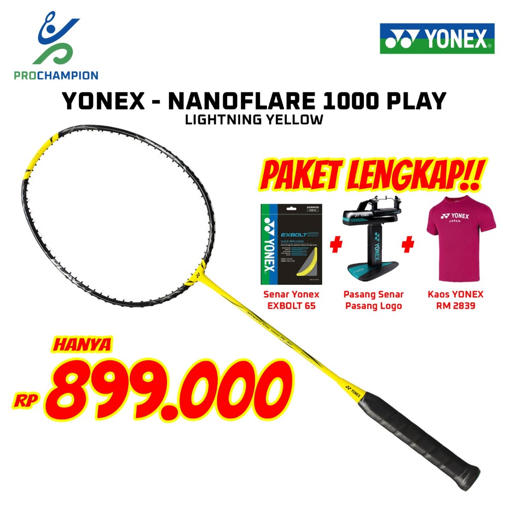Jual Raket Badminton Original Yonex Nanoflare 1000 Play Lighting Yellow | Shopee Indonesia