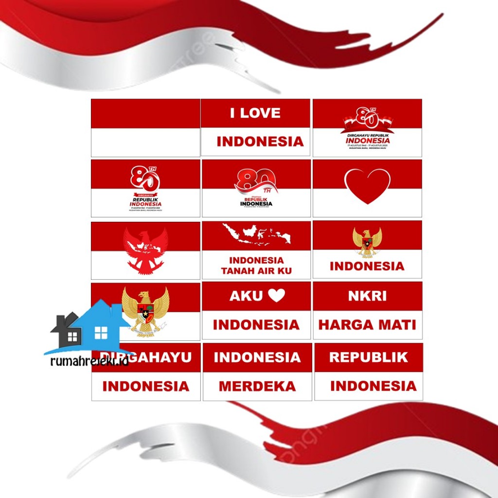 Jual Stiker Pipi Bendera Merah Putih Kemerdekaan Indonesia isi 100 ...
