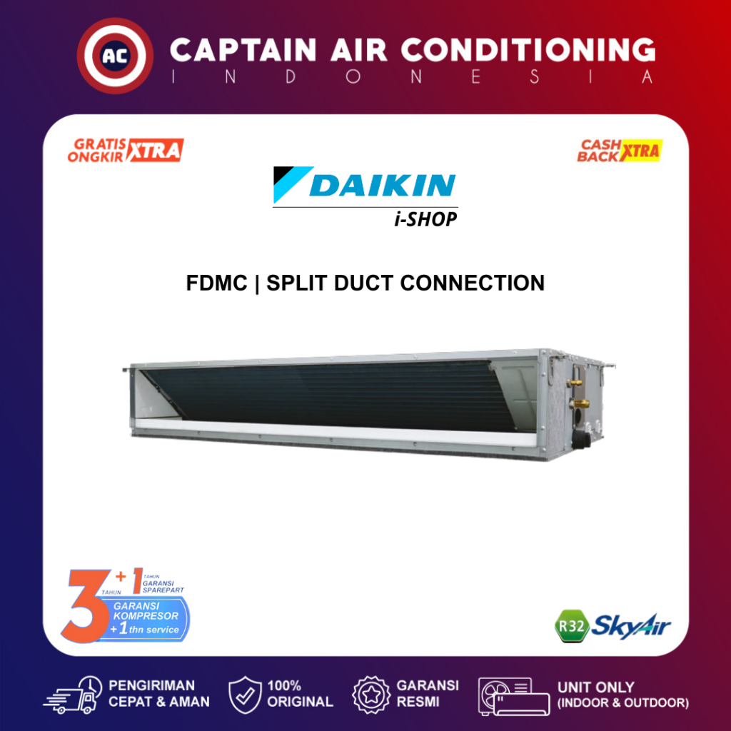 Jual DAIKIN AC Duct Middle Static SkyAir FDMC-140 6 PK (3 Phase ...