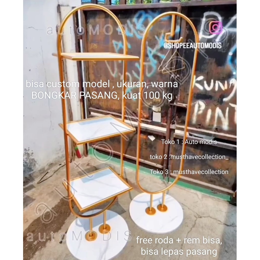 Jual GAWANG BAJU KUAT KOKOH PLASTIK SIMPLE BONGKAR PASANG BESI EMAS ...